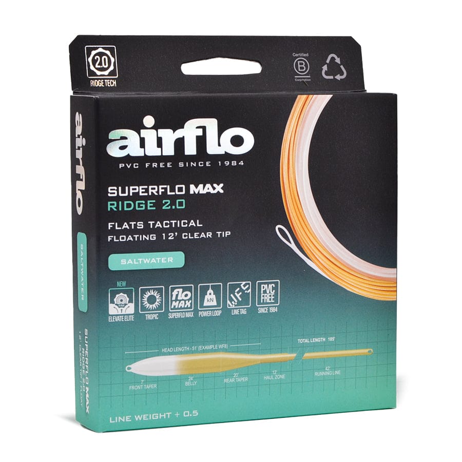 Airflo Superflo Max Ridge 2.0 Flats Tactical Taper Saltwater Fly Line ...
