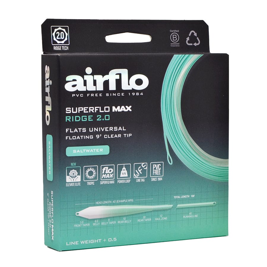 Airflo Superflo Max Ridge 2.0 Flats Universal Taper Saltwater Fly Line ...