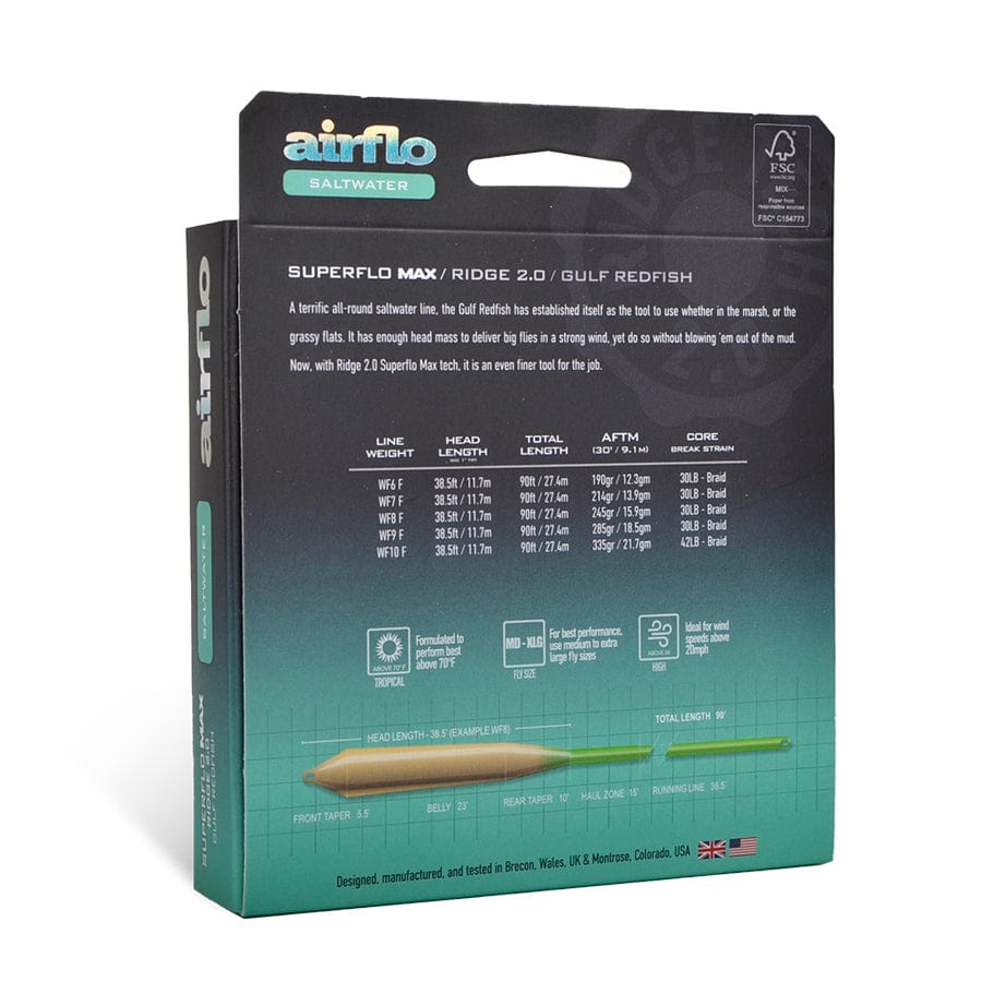 Airflo Superflo Max Ridge 2.0 Gulf Redfish Saltwater Fly Line | Trident ...