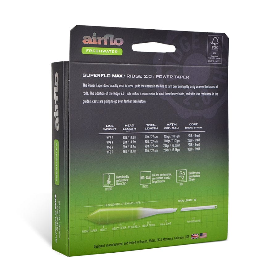 Airflo Superflo Max Ridge 2.0 Power Taper Fly Line | Trident Fly Fishing