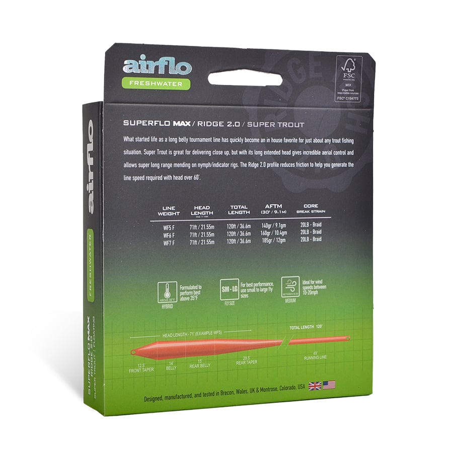 Airflo Superflo Max Ridge 2.0 Super Trout Fly Line | Trident Fly Fishing