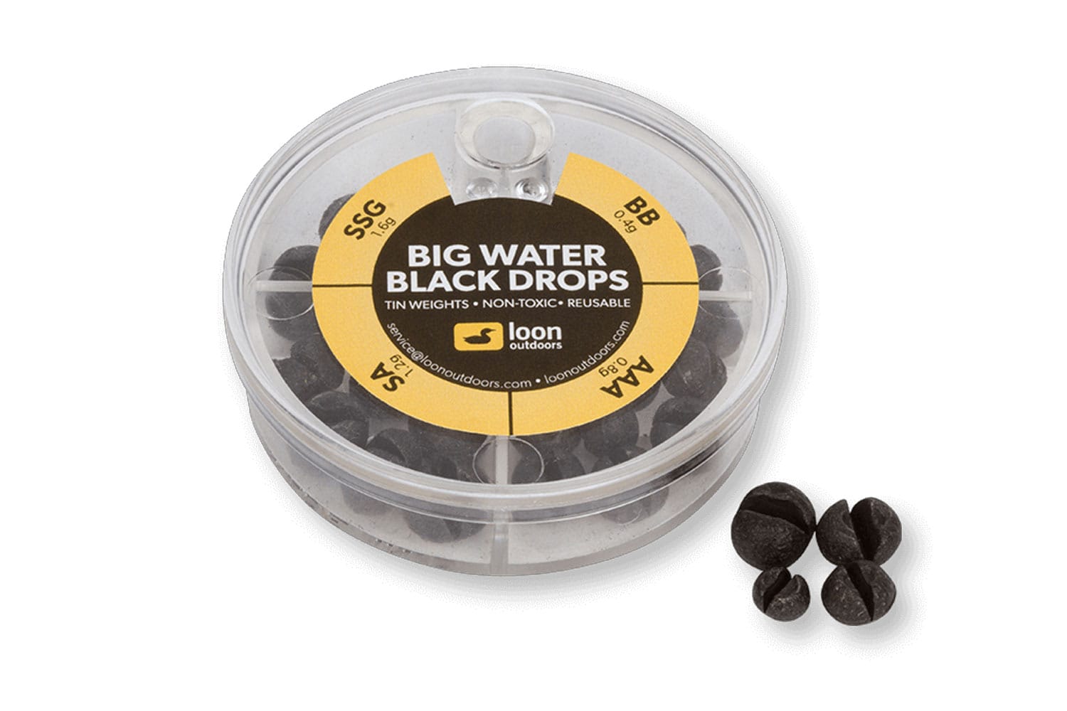 Loon Tin Drops Split Shot 4 Division - Big Water | Trident Fly Fishing